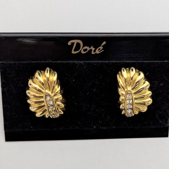 DORE | Jewelry | Vintage Chunky Dore Gold Tone W Crystallike Accents ...